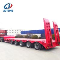 China 650-800mm Height 3 Axle 80T Front Loading Gooseneck Detachable Low Bed Trailer for Loading for sale