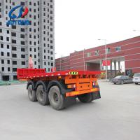 China 20ft/40ft Flatbed Container Transport Chassis Tipper 3 Axles Hydraulic Tipping Trailer for sale
