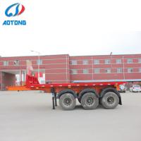China 20ft/40ft Flatbed Container Transport Chassis Tipper 3 Axles Hydraulic Tipping Trailer for sale