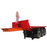 China 20ft/40ft Flatbed Container Transport Chassis Tipper 3 Axles Hydraulic Tipping Trailer for sale