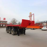 China 20ft/40ft Flatbed Container Transport Chassis Tipper 3 Axles Hydraulic Tipping Trailer for sale