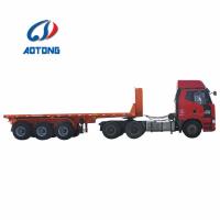 China 20ft/40ft Flatbed Container Transport Chassis Tipper 3 Axles Hydraulic Tipping Trailer for sale