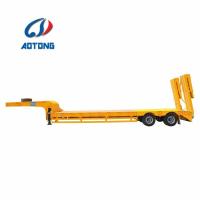 China - 3 Axles Detachable Lowbed Modular Lowboy Semi Trailer Equipment with Hydraulic Ramp for sale