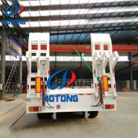 China - 3 Axles Detachable Lowbed Modular Lowboy Semi Trailer Equipment with Hydraulic Ramp for sale