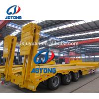 China - 3 Axles Detachable Lowbed Modular Lowboy Semi Trailer Equipment with Hydraulic Ramp for sale
