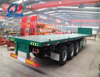China High Bed Container Hauling 3 Axle 40ft Flatbed Semi Trailer with Front Board Dimensions for sale