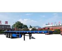 China Landing Gear Standard 28Ton Semi-Trailer for 20ft 40ft 45ft Shipping Container Flatbed for sale