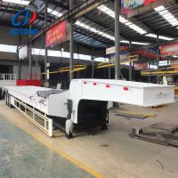 China Aotong's 45-80tons 2/3/4 Axles Low Bed Semi-Trailer for Digger Durable Steel Material for sale