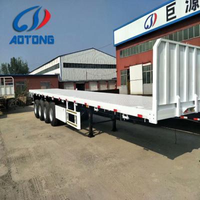 China 2 3 4 Axles 45ft Flat Bed Platform Truck Trailer for Container Transportation Solutions for sale