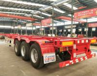 China 40ft Tri Axles Skeleton Gooseneck Frame Type Container Semi Trailer Chassis with Tires for sale