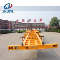 China 40ft Tri Axles Skeleton Gooseneck Frame Type Container Semi Trailer Chassis with Tires for sale