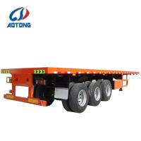 China Leaf Spring Suspension 40ft/45ft Flatbed Semi Trailer for Easy Loading and Unloading for sale