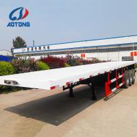 China Leaf Spring Suspension 40ft/45ft Flatbed Semi Trailer for Easy Loading and Unloading for sale