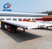 China Leaf Spring Suspension 40ft/45ft Flatbed Semi Trailer for Easy Loading and Unloading for sale