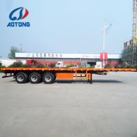 China Leaf Spring Suspension 40ft/45ft Flatbed Semi Trailer for Easy Loading and Unloading for sale