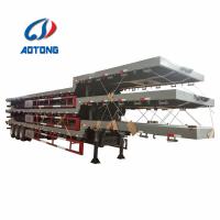 China Japan Market Semi Truck Flatbed Trailer with 80T Max Payload and Hydraulic Ladder for sale