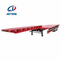 China Japan Market Semi Truck Flatbed Trailer with 80T Max Payload and Hydraulic Ladder for sale