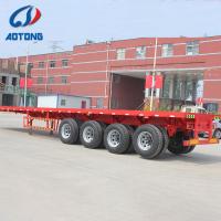 China Japan Market Semi Truck Flatbed Trailer with 80T Max Payload and Hydraulic Ladder for sale