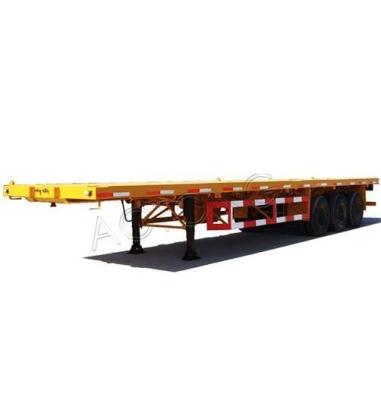 China Container Twist Locks Flatbed Semi Trailer with 160mm Cross Beam and 12R22.5 Tires for sale