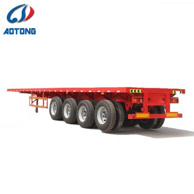 China Truck Trailer 3 axles flatbed semi-trailer platform 40ft 48ft for container transport for sale