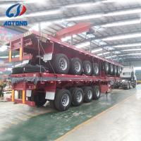 China Truck Trailer 3 axles flatbed semi-trailer platform 40ft 48ft for container transport for sale