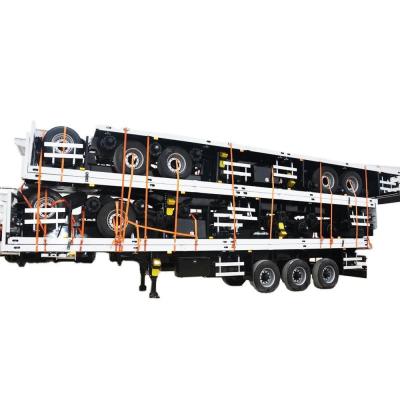 China 40ft 3 axles flatbed trailer for container transport 45ft flat bed semi truck trailers for sale