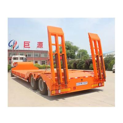 China Mechanical/Hydraulic Ramps 60-80 Ton Lowboy Semi Trailers for Heavy Equipment Carriers for sale