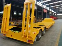 China 60 ton Gooseneck 80t Lowboy Trailer with 3 Axles Fuwa Axle and Leaf Spring Suspension for sale