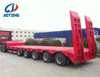 China 60 ton Gooseneck 80t Lowboy Trailer with 3 Axles Fuwa Axle and Leaf Spring Suspension for sale