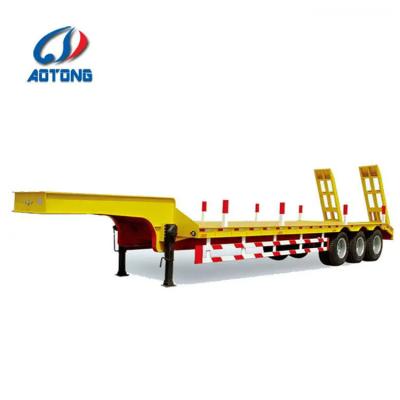 China AOTONG 4 Axles 100 Ton Heavy Haul Tractor Front Load Neck Low Bed Trailer in South Africa for sale