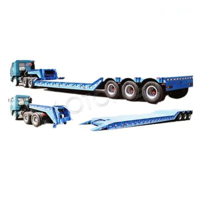 China NDRC Announced Enterprise 2 Axle Loader Low Bed Lowboy Trailer with Air Suspension for sale