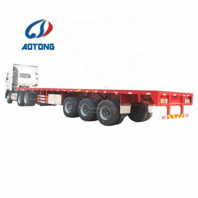 China Gooseneck Flatbed 3 Axles 40ft Shipping Container Semi Truck Trailer and Used Options for sale