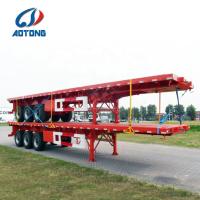 China Gooseneck Flatbed 3 Axles 40ft Shipping Container Semi Truck Trailer and Used Options for sale