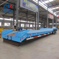 China Manufacture AoTong Ramp Extendable Lowbed Semi Truck Trailer with Heavy Duty I Beam for sale