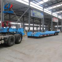 China Manufacture AoTong Ramp Extendable Lowbed Semi Truck Trailer with Heavy Duty I Beam for sale