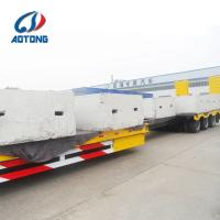 China Manufacture AoTong Ramp Extendable Lowbed Semi Truck Trailer with Heavy Duty I Beam for sale
