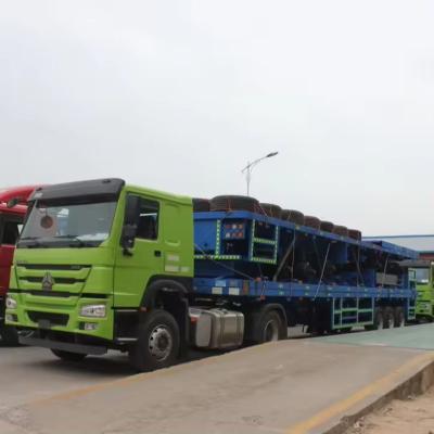 China 20ft 40ft 45ft Container Truck Trailer Flat Bed Semi Trailers with Suspension Options for sale