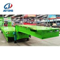 China 13 Ton Fuwa Axle Low Profile 60ton Low Deck Low Flatbed Gooseneck Lowboy Semi Trailer for sale