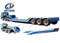 China 13 Ton Fuwa Axle Low Profile 60ton Low Deck Low Flatbed Gooseneck Lowboy Semi Trailer for sale