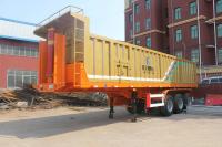 China 12r22.5 Tri-axle Rear Self Unloading 20ft Tipping 40ft Container Flatbed Dump Trailer for sale