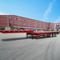 China Steel Platform 40ft Flatbed Trailer with Gooseneck and Fuwa/BPW Axles in High Demand for sale