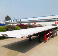 China Steel Platform 40ft Flatbed Trailer with Gooseneck and Fuwa/BPW Axles in High Demand for sale