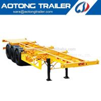 China Tri Axle Container Chassis Skeletal Cargo Semi Truck Trailers for 20ft 40ft Containers for sale