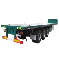 China Truck 40ft 48ft 70ft Tri-Axles Gooseneck Flatbed Semi Trailer for Container Transport for sale