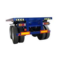 China Truck 40ft 48ft 70ft Tri-Axles Gooseneck Flatbed Semi Trailer for Container Transport for sale