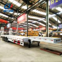 China 80-120 Tons Rated Load Detachable Gooseneck Lowbed Semi Trailer with Hydraulic Ladder for sale