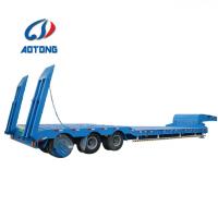 China Exposed Tyre Low Bed Semi/Truck Trailers with Rear Ladder Heavy Duty 4 Line 8 Axle for sale