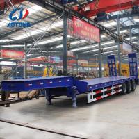 China Exposed Tyre Low Bed Semi/Truck Trailers with Rear Ladder Heavy Duty 4 Line 8 Axle for sale