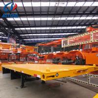 China 54000kgs Max Payload Steel 40ft 12pcs Twist Lock Container Flatbed Semi Truck Trailer for sale