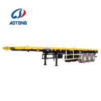 China 20ft 40ft Container Transport Flat Bed Trailer 3 Axle Flatbed Semi Trailer Moving Shipping for sale